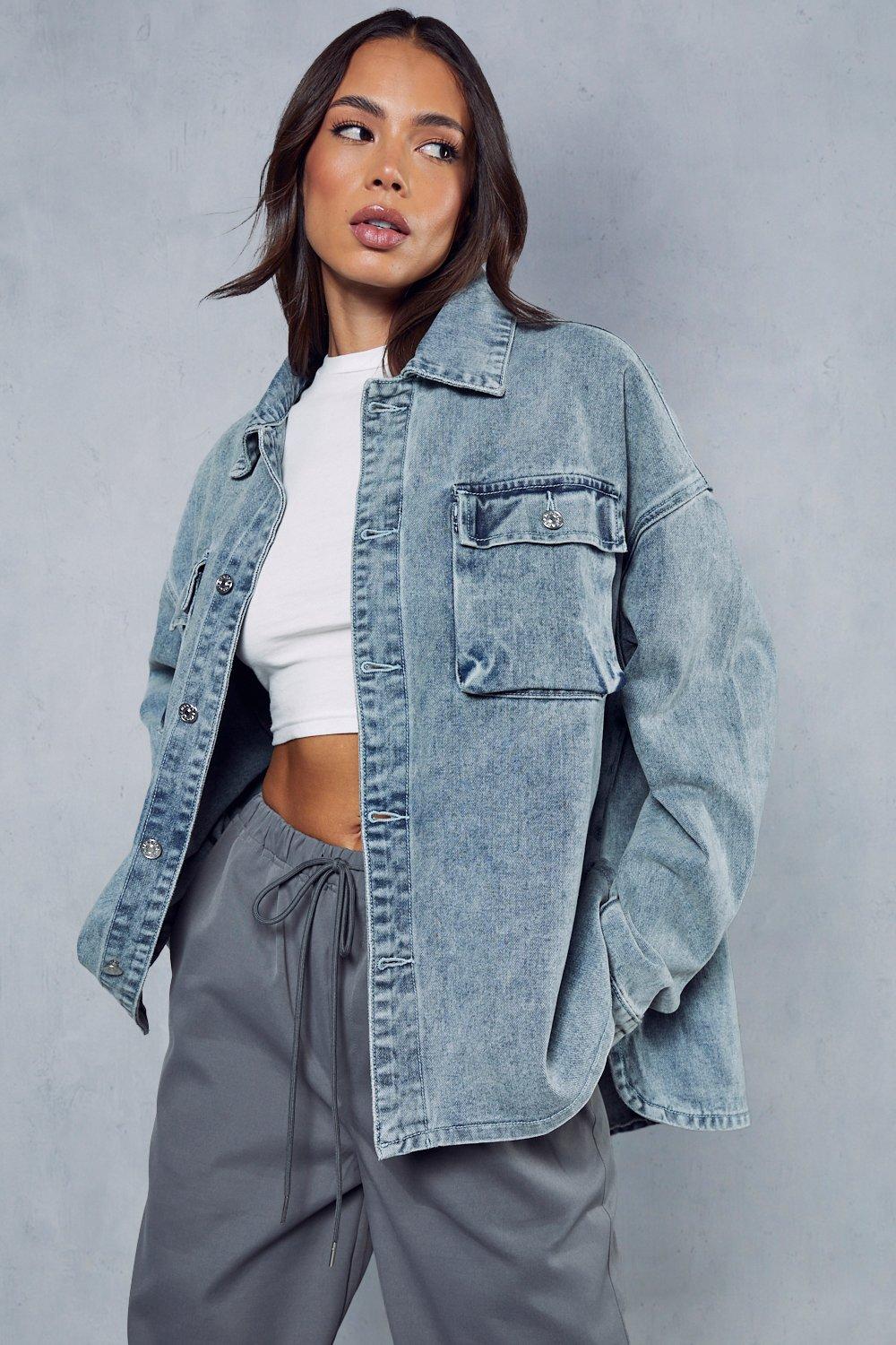 MissPap Dark Wash Extreme Oversized Denim Shacket | PLT