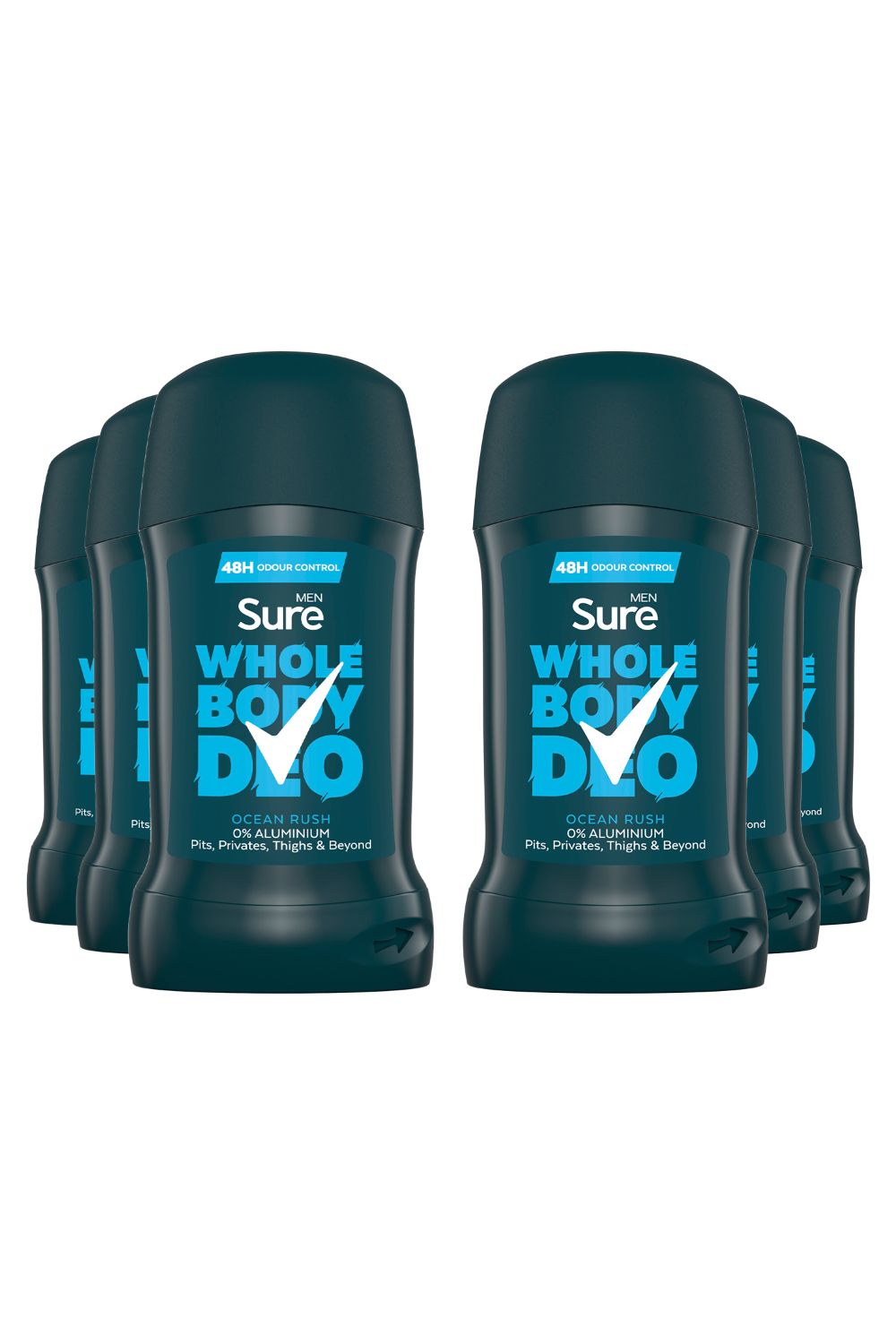 Sure White Men 'Deodorant' Stick Ocean Rush With 48Hrs Of Odour Control 50ml, 6pk | PLT