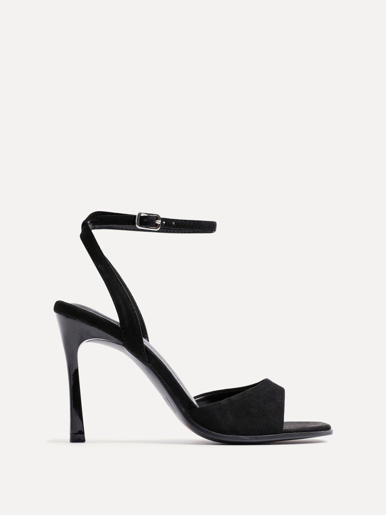 Linzi Black Jazz Black Faux Suede Stiletto High Heels | PLT