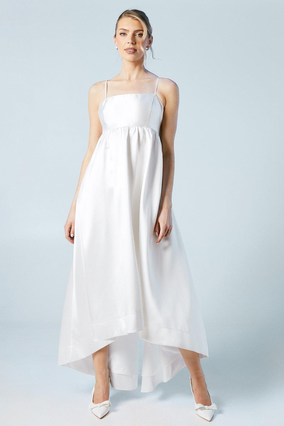 Coast Ivory Twill High Low Wedding Dress | PLT