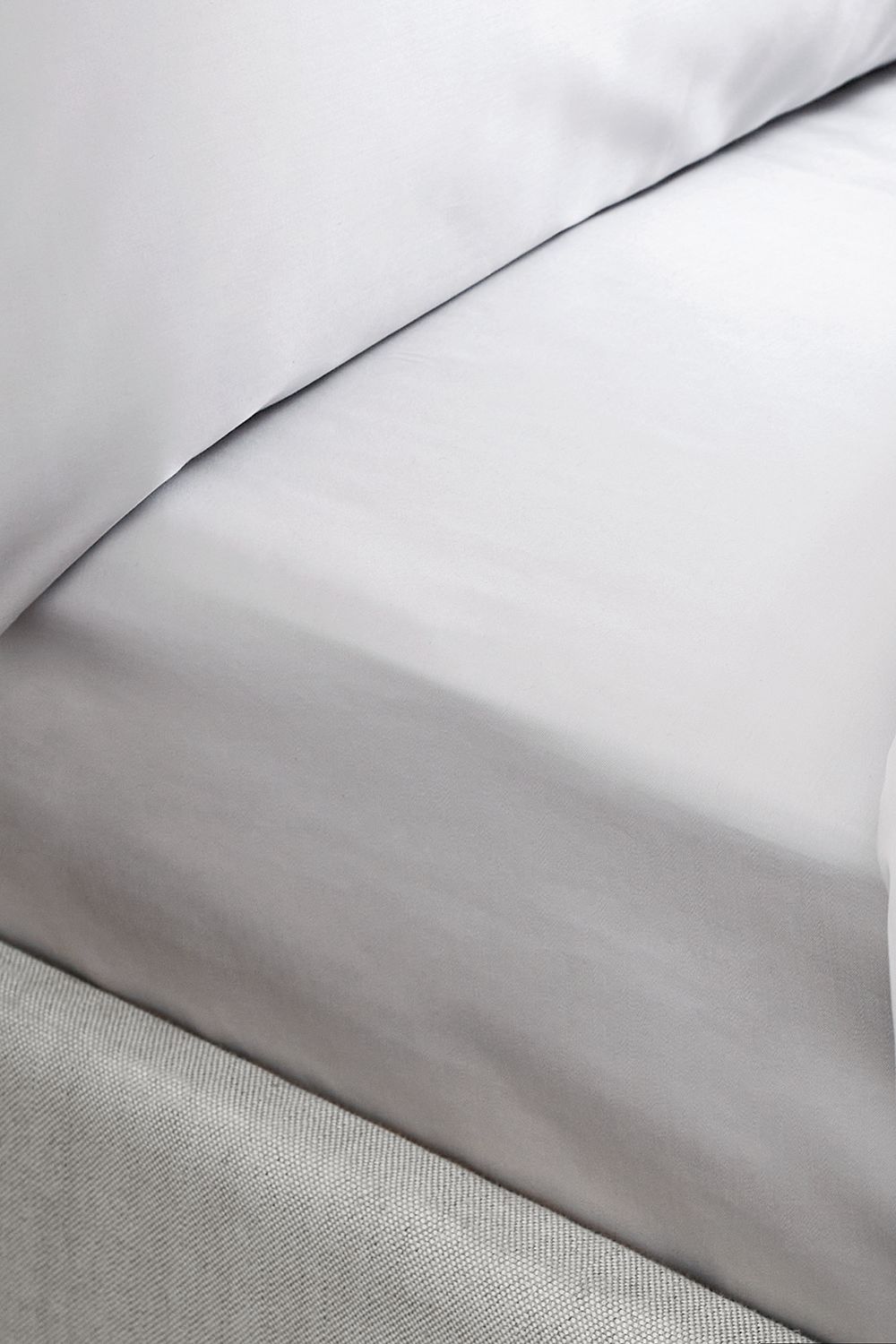Bianca Grey '400 Thread Count Cotton Sateen' 36cm Depth Sheet | PLT