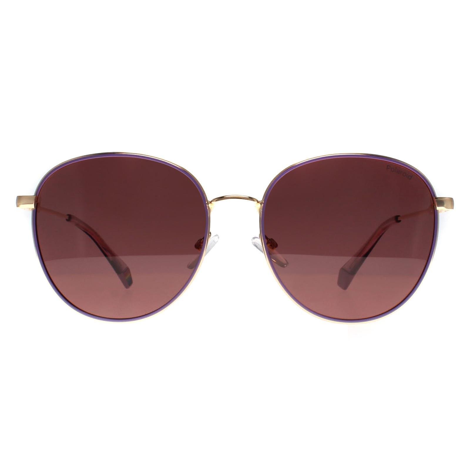 Polaroid Purple Round Gold Violet Violet Polarized PLD 6215/S/X ...