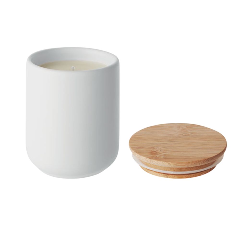 MidOcean White Veika Linen Plant-Based Scented Candle | PLT