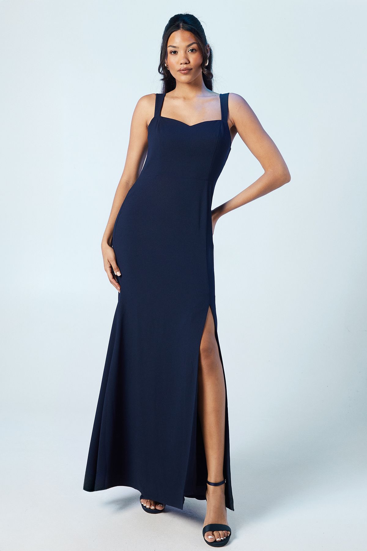 Coast Navy Cut Out Back Detail Crepe Bridesmaid Dress | PLT