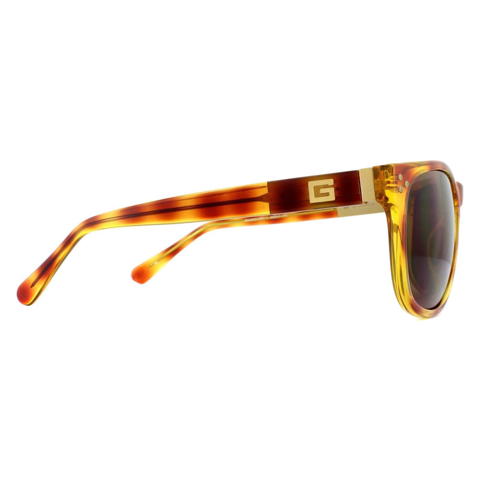 Guess Brown Rectangle Blonde Havana Brown Gradient Sunglasses | PLT