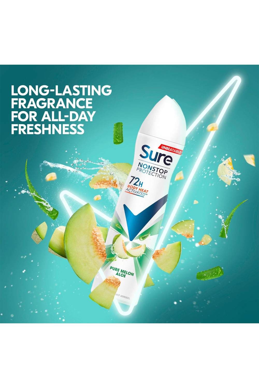 Sure White Women 'Antiperspirant' 72H Protection Pure Melon Aloe Deo ...