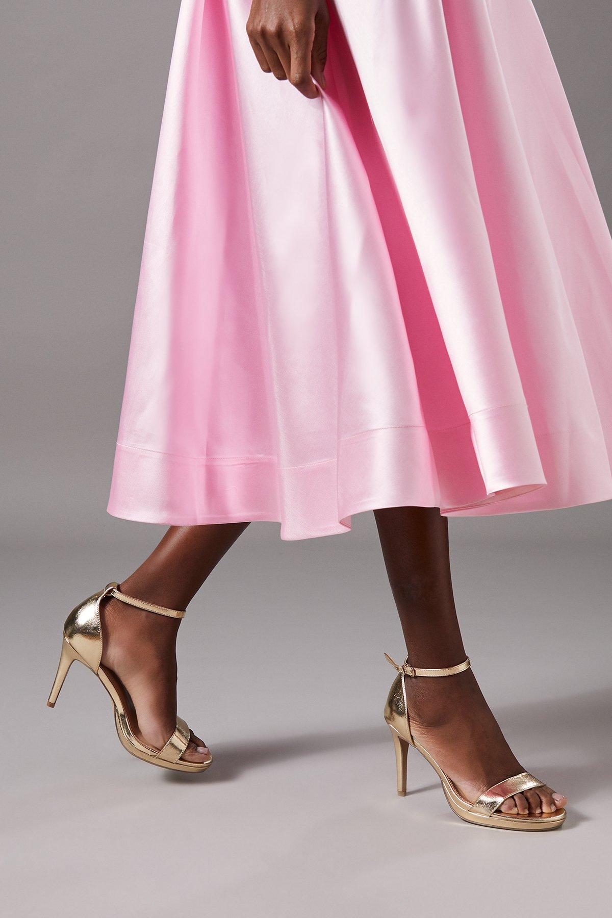 Coast Gold Wide Fit Talia Platform High Stiletto Heel Sandals | PLT