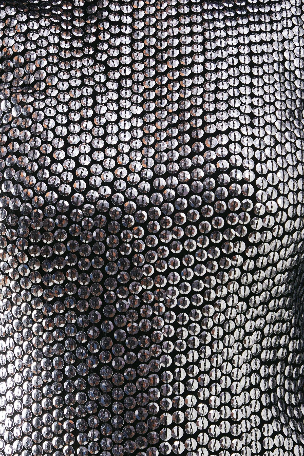 Warehouse Black Premium Hand Embellished Sequin Notch Hem Mini Dress ...