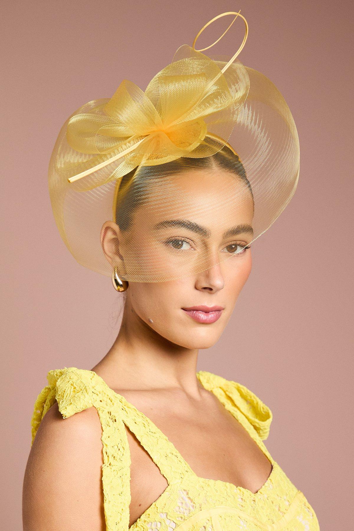 Coast Yellow Bow Detail Quill Fascinator | PrettyLittleThing