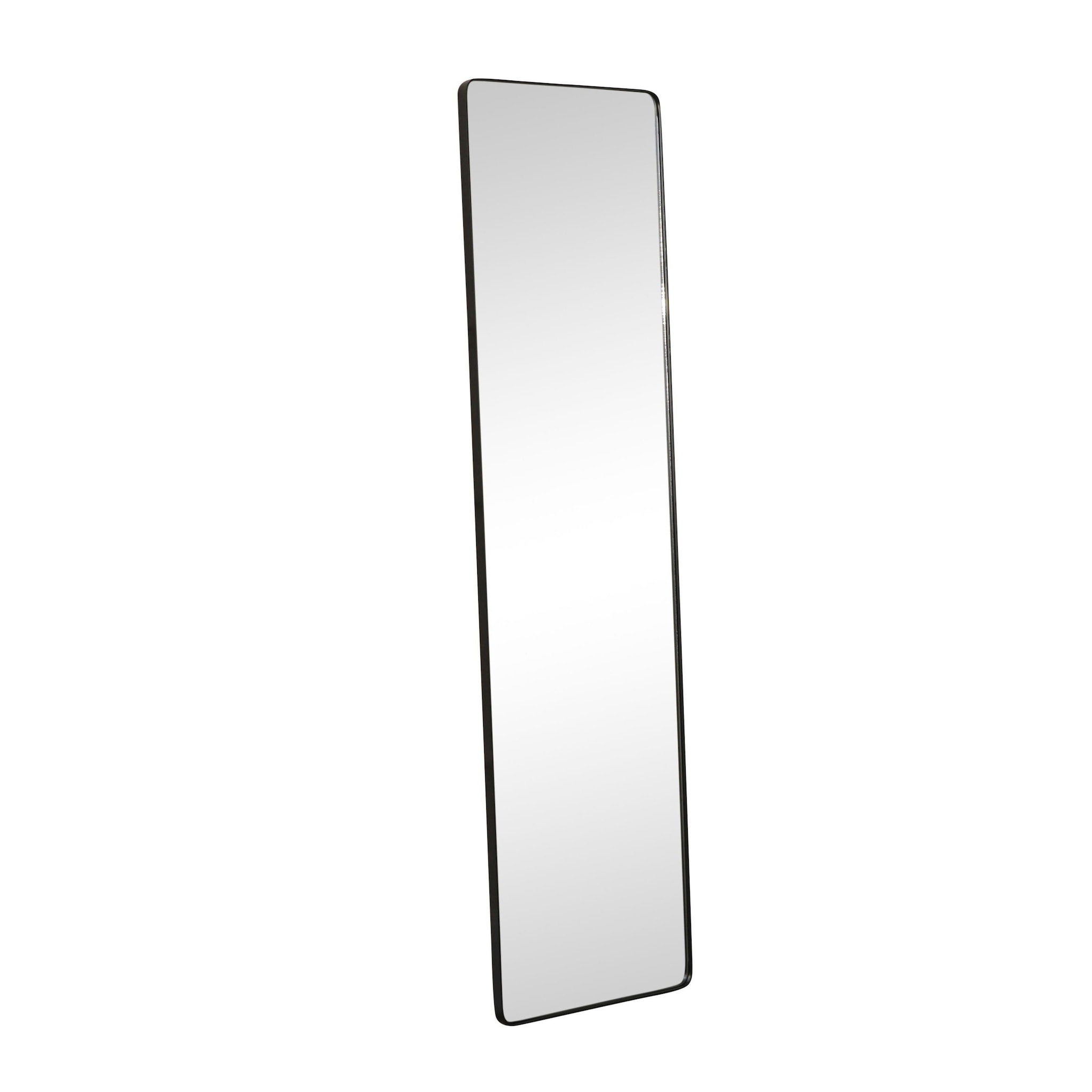 Melody Maison Black Tall Brushed Black Thin Framed Wall Mirror / Leaner ...