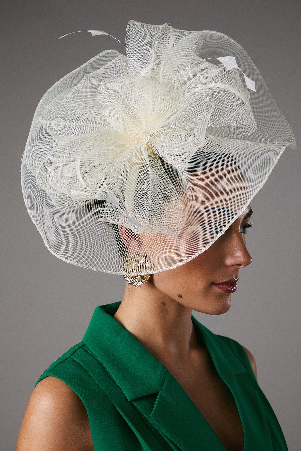Coast Ivory Structured Mesh Bow Flat Fascinator | PLT