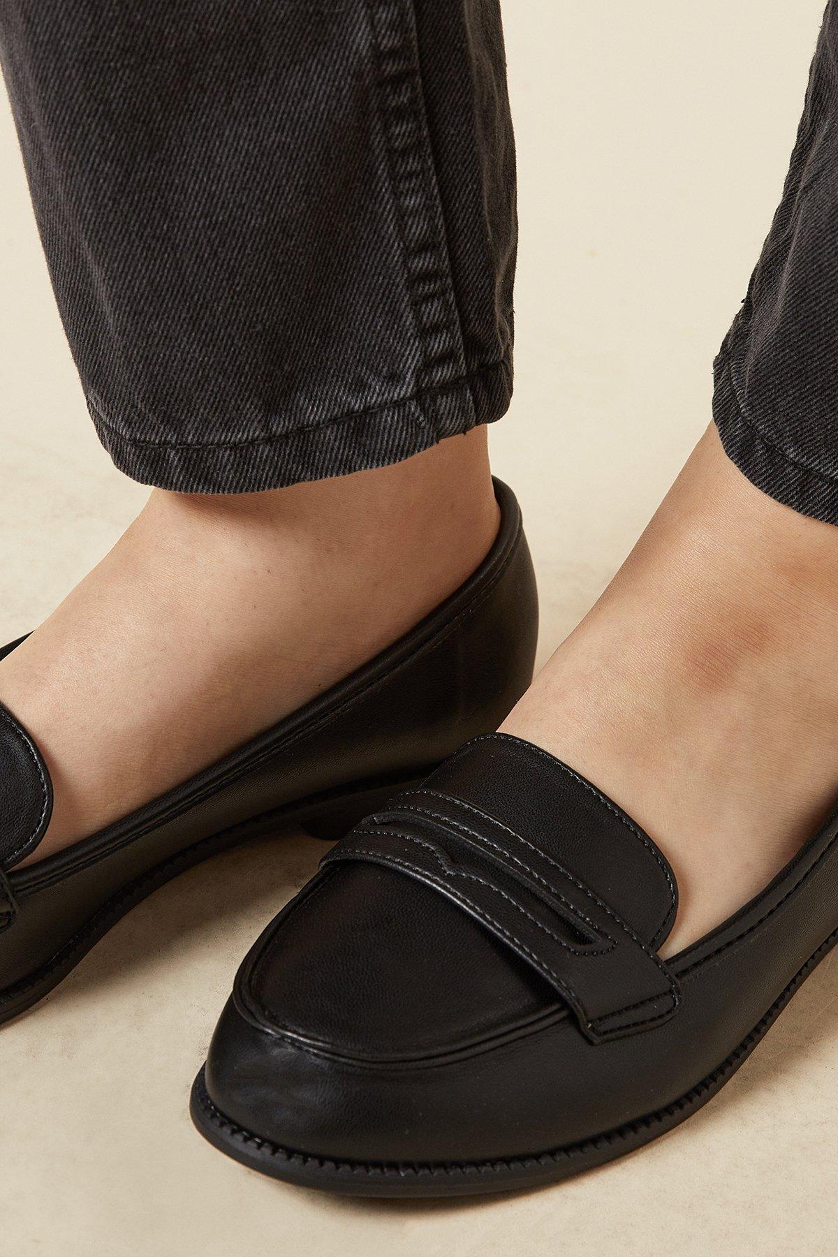 Dorothy Perkins Black Lara Penny Loafers | PLT