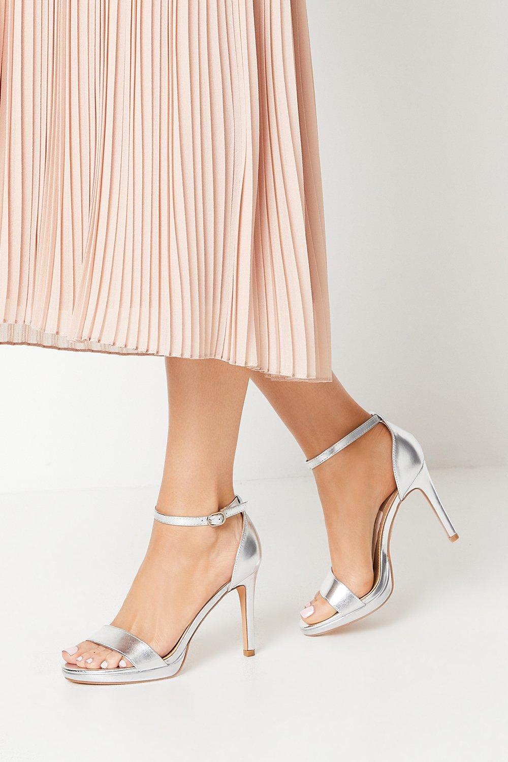 Coast Silver Talia Platform High Heeled Sandals | PrettyLittleThing