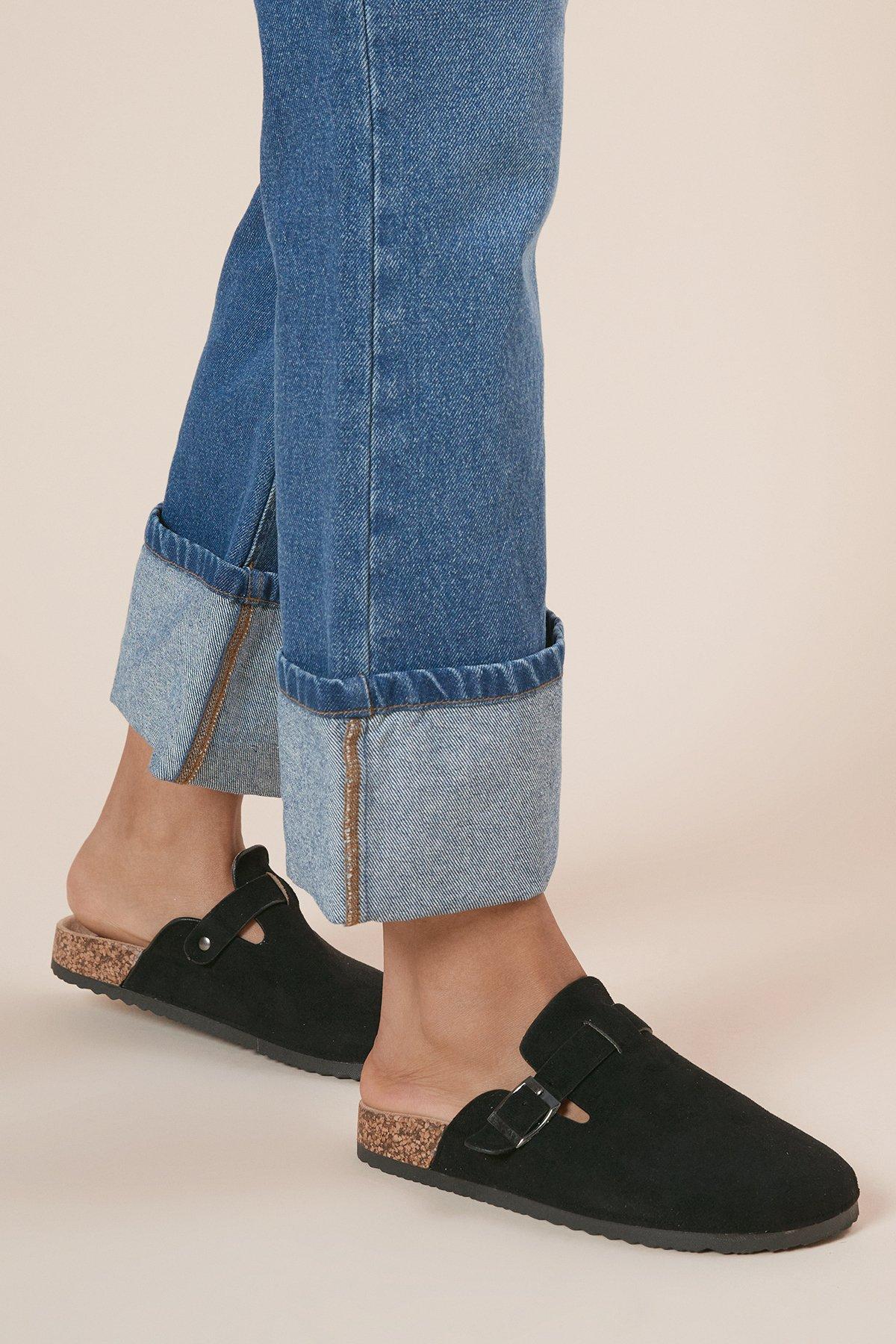 Dorothy Perkins Natural Black Aveline Faux Suede Closed Toe Footbed ...