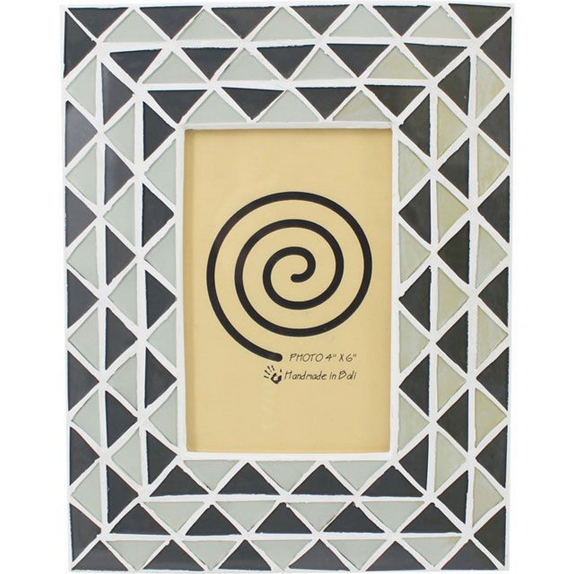 Something Different Grey Traingle Pattern Monochrome Photo Frame | PLT