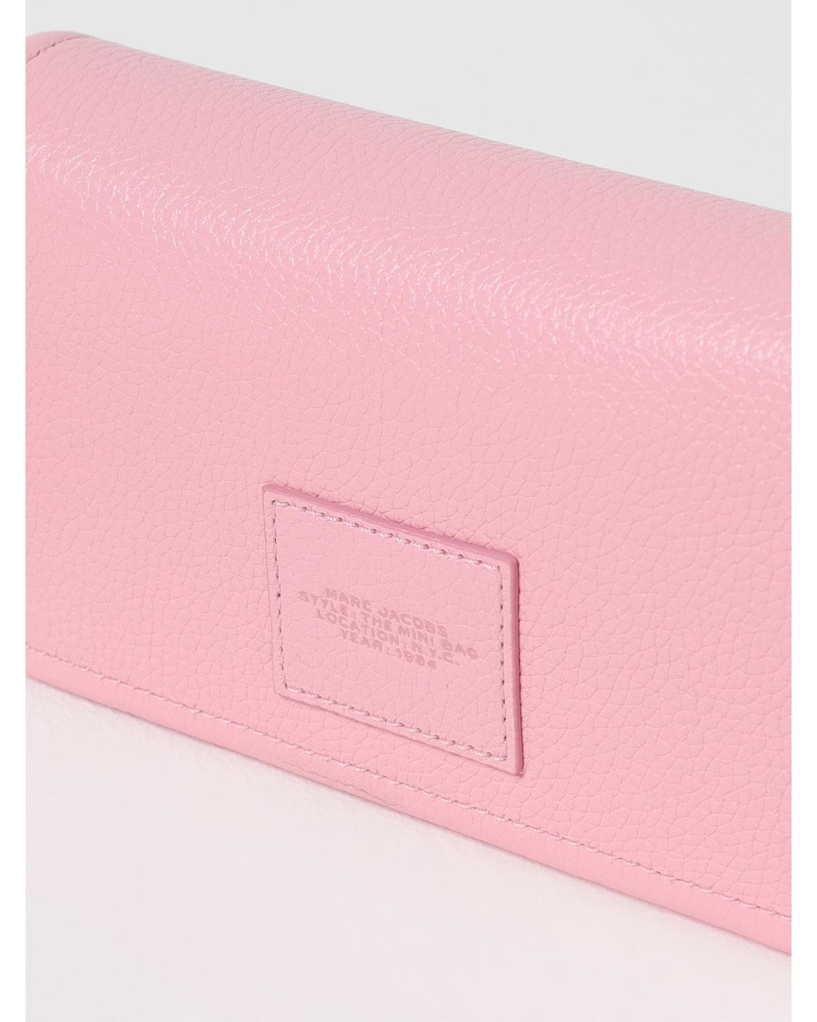 Marc Jacobs Pink Mini The Bag Embossed Logo Wo - Pink Clutch Bags | PLT