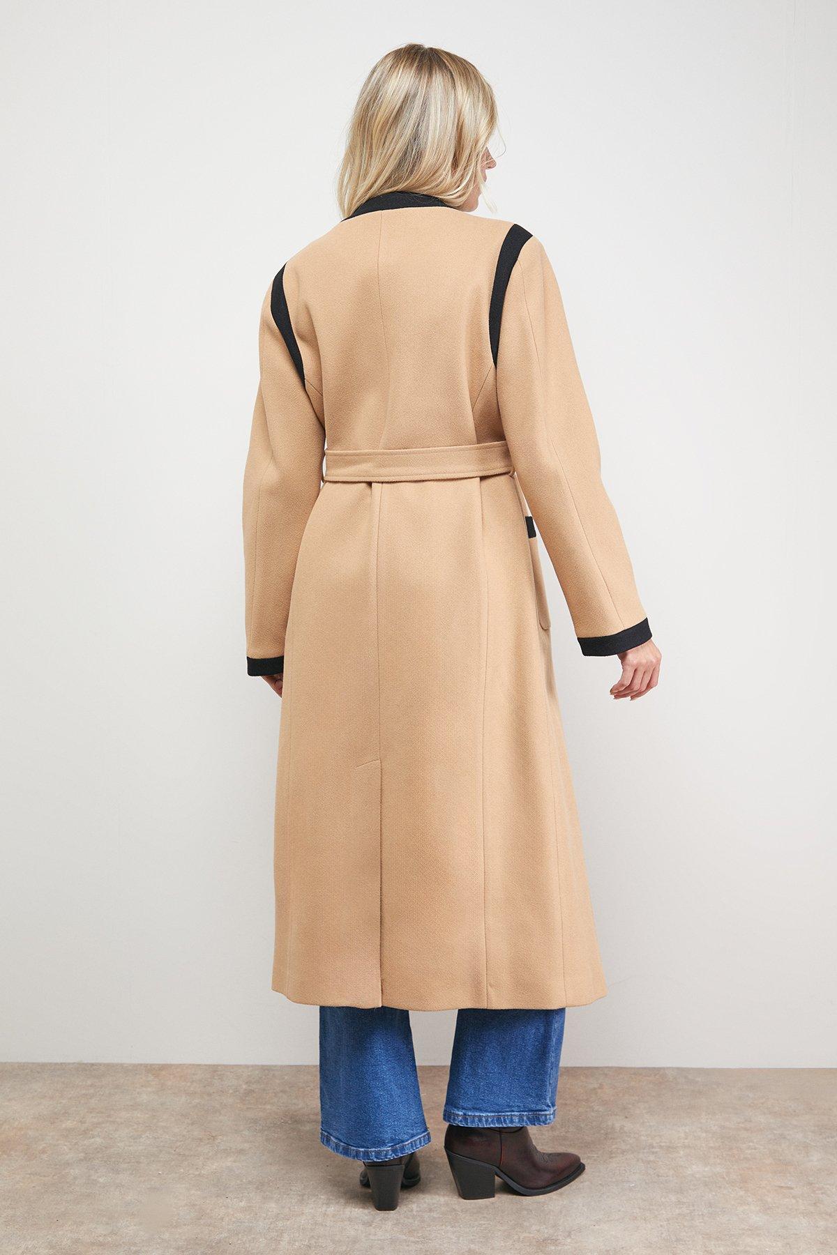 Oasis Camel Tipped Coat | PLT
