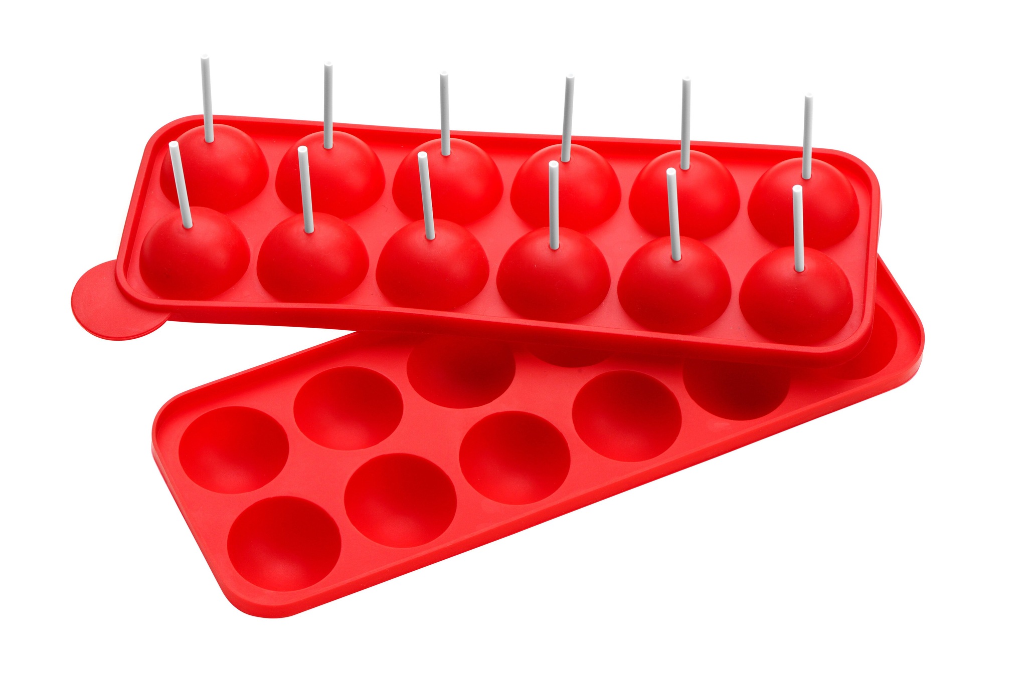 Orsina Red 12 Mould And 24 Sticks Cake Pop Mould, Non-Stick Cake Pop ...