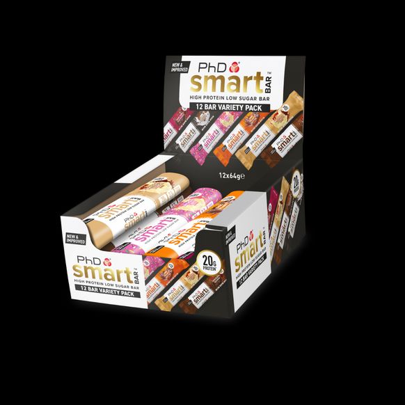 PhD Nutrition Multi Smart Bar HFSS Variety Pack 64g Protein Bar - 12 Pack | PLT