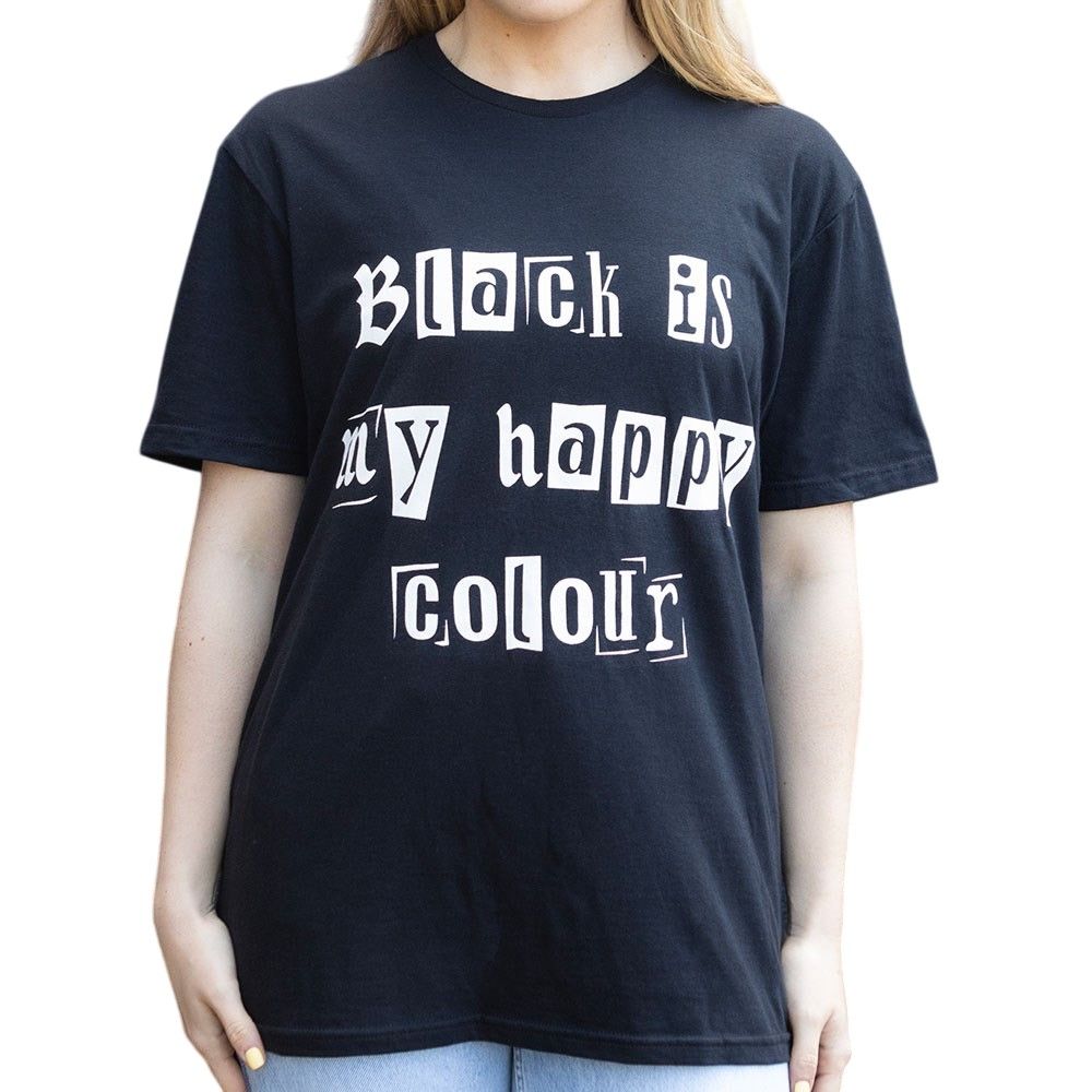 Something Different Black Black Is My Happy Colour T-Shirt | PLT