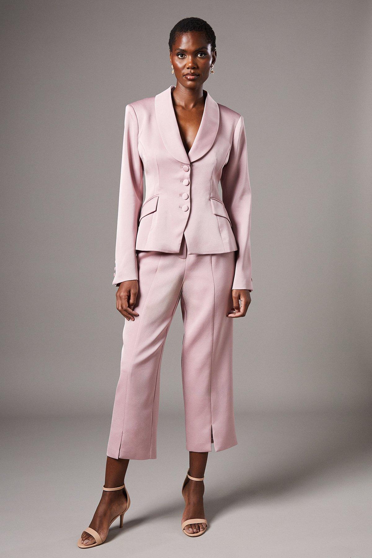 Coast Blush Waisted Jacket With Satin Lapel | PLT