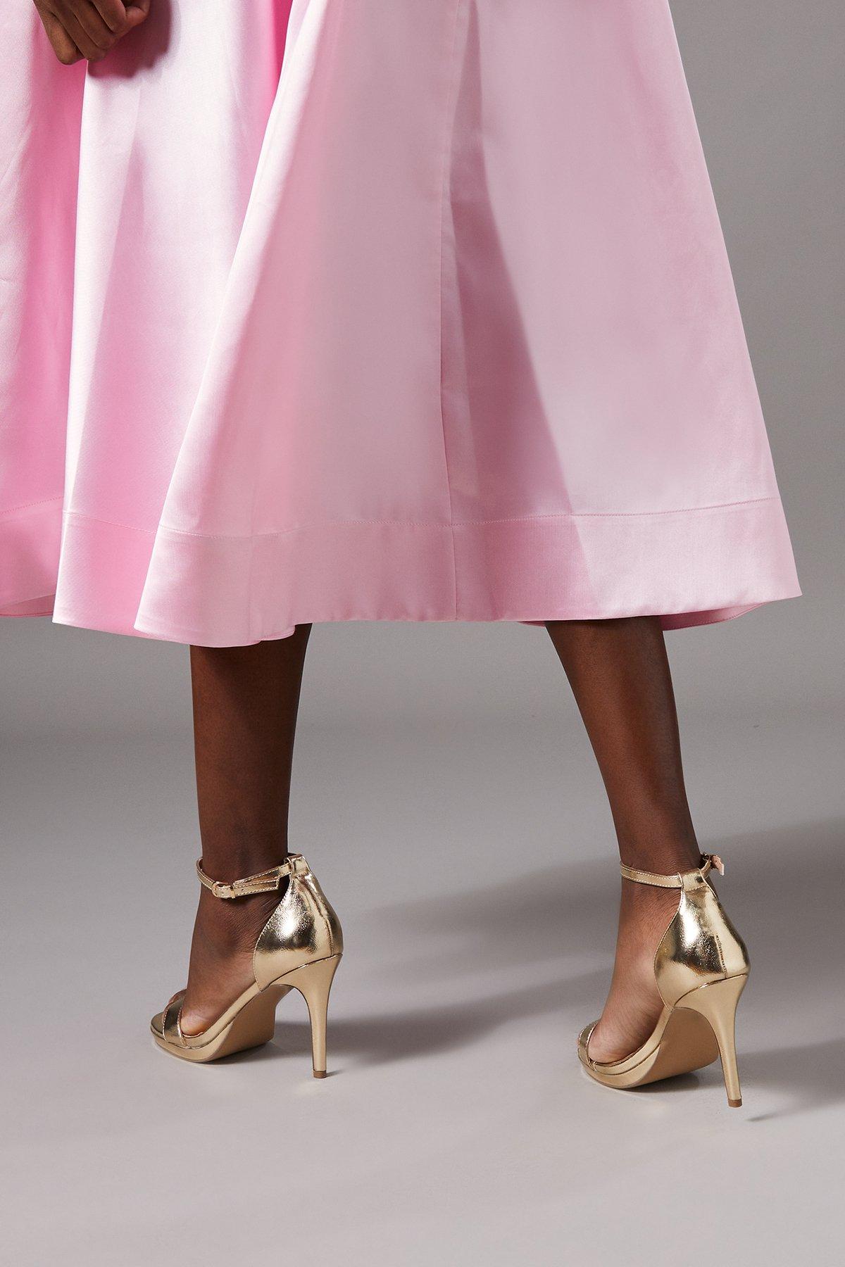 Coast Gold Wide Fit Talia Platform High Stiletto Heel Sandals | PLT