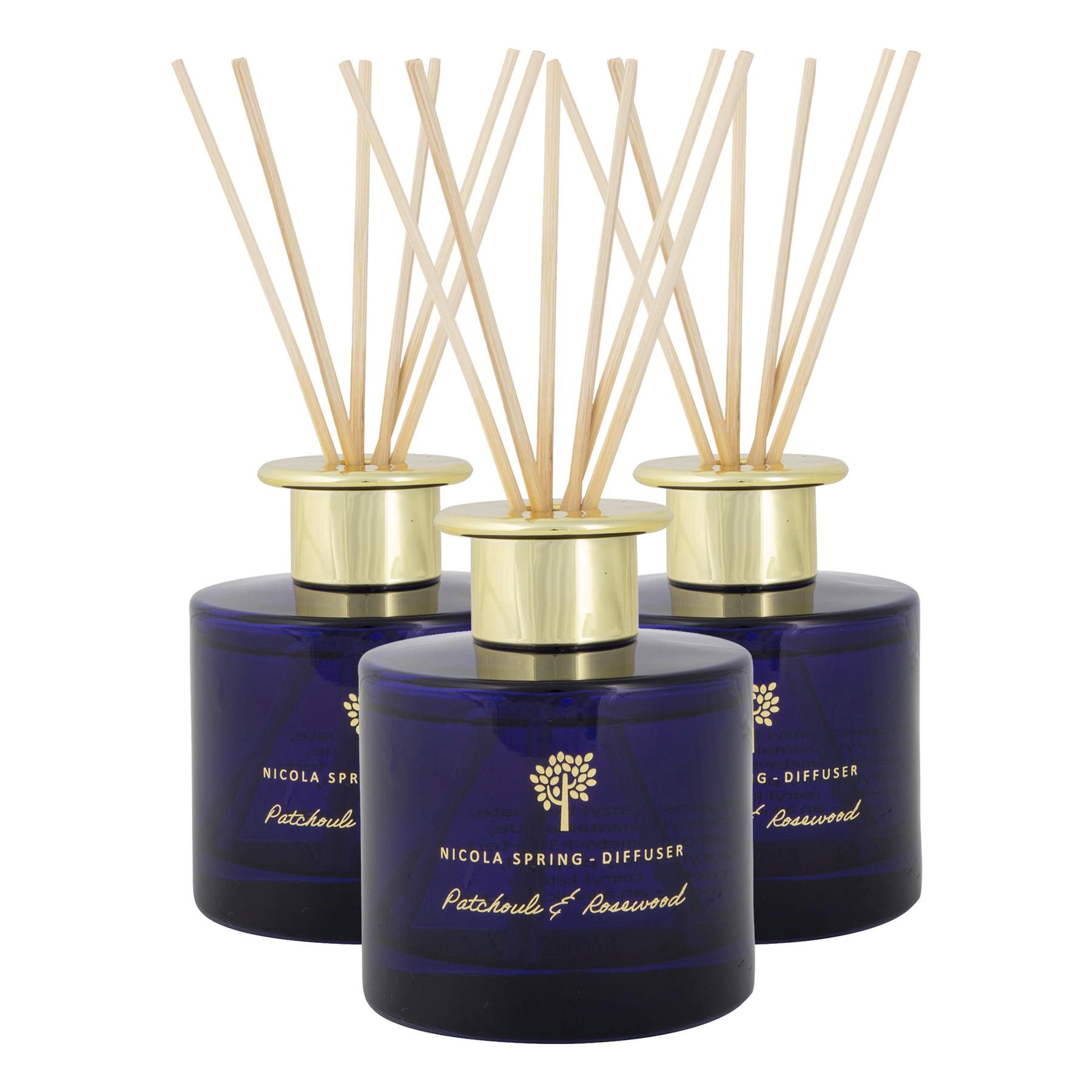 Nicola Spring Blue 200ml Patchouli & Rosewood Reed Diffusers - Pack Of ...