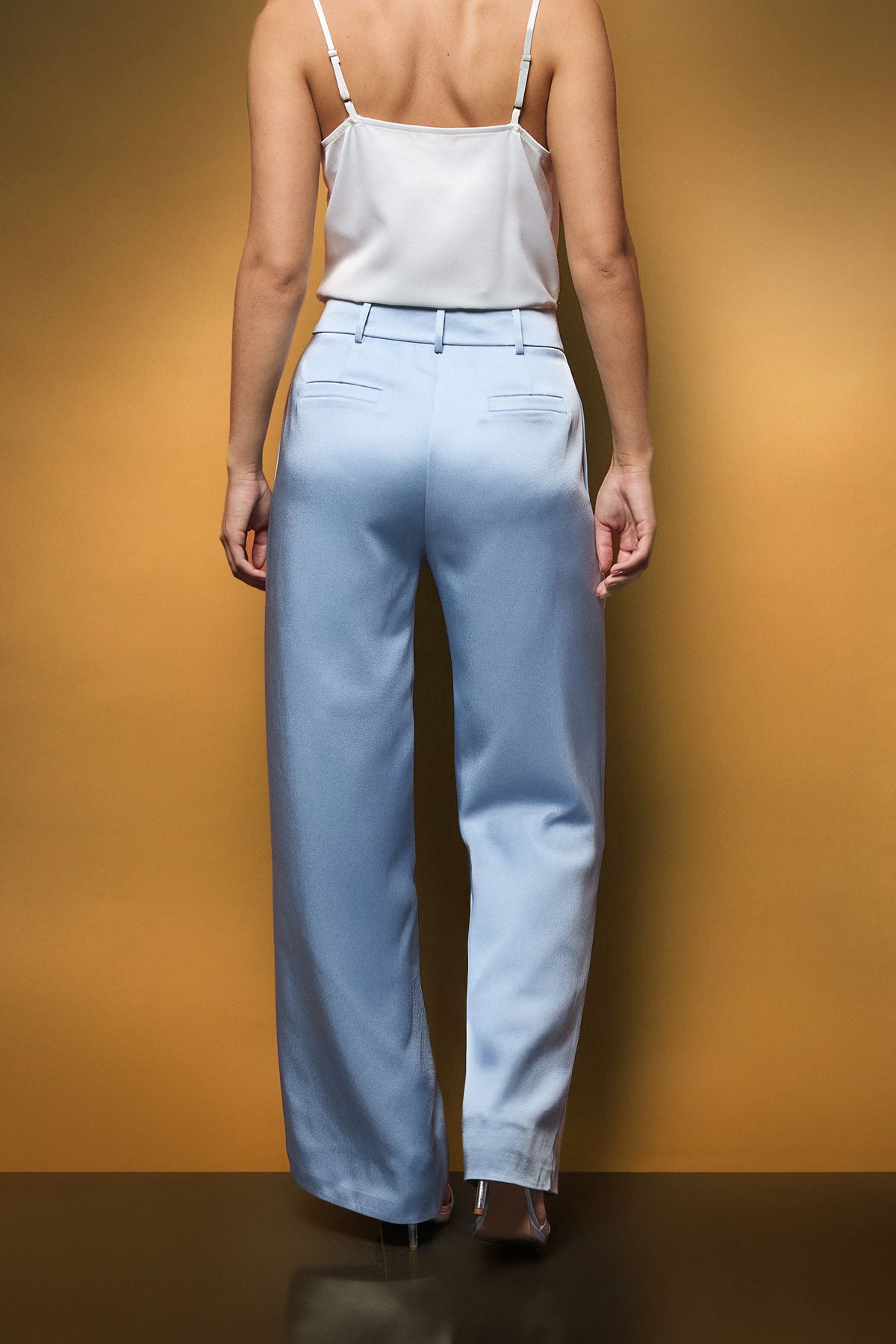 Coast Pale Blue Coast Muse Satin Wide Leg Trouser | PLT