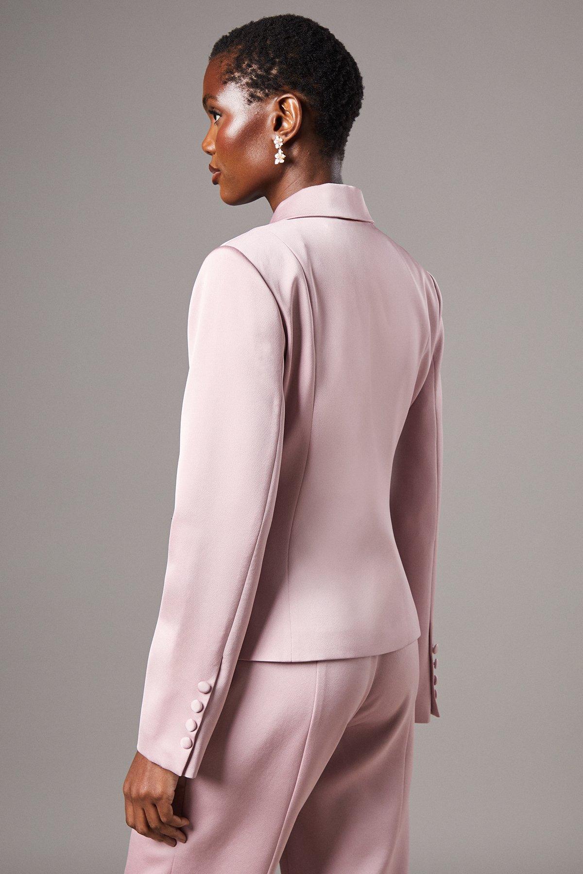 Coast Blush Waisted Jacket With Satin Lapel | PLT
