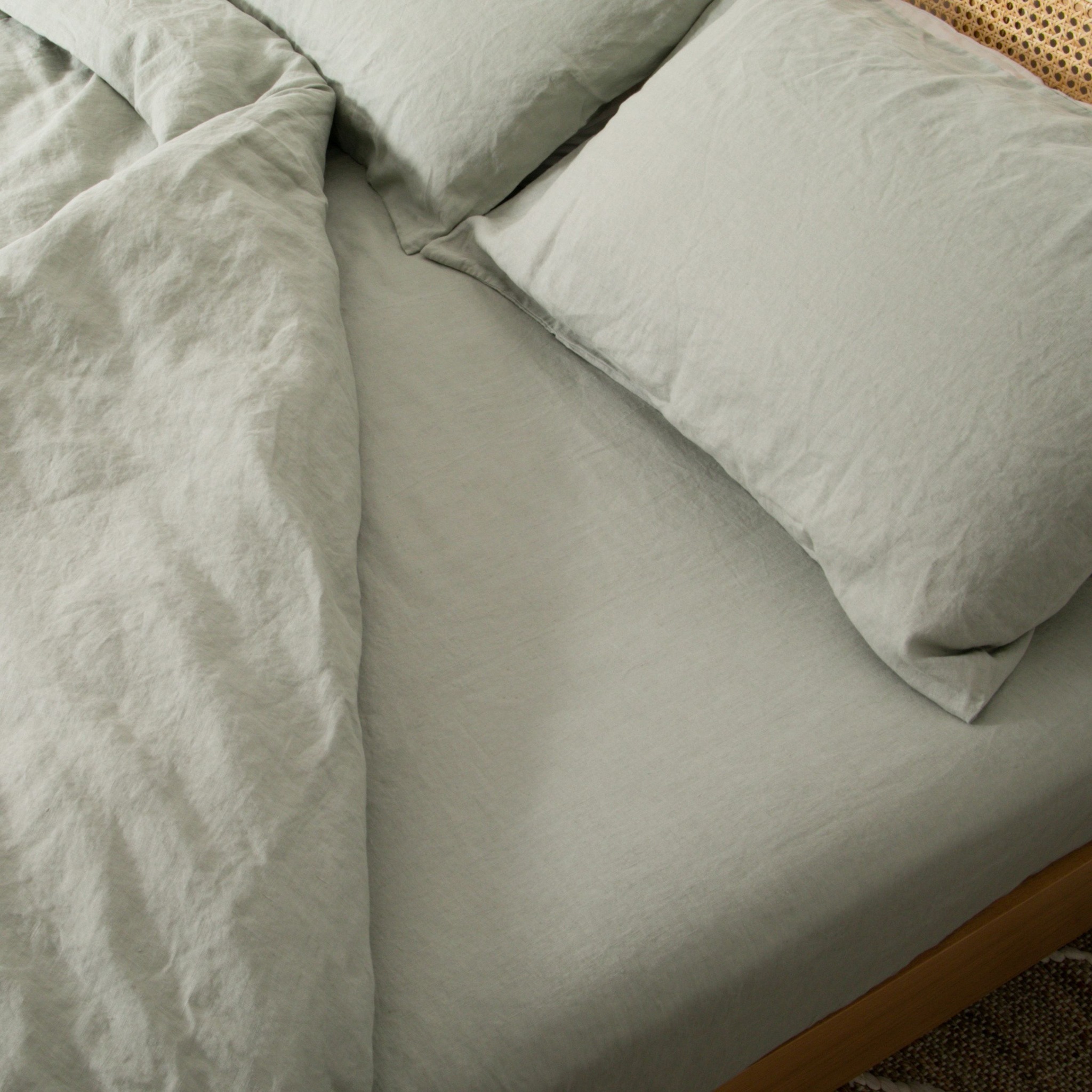 Native Natural Stone Stone Single 100% Linen Fitted Sheet (90x190cm) | PLT