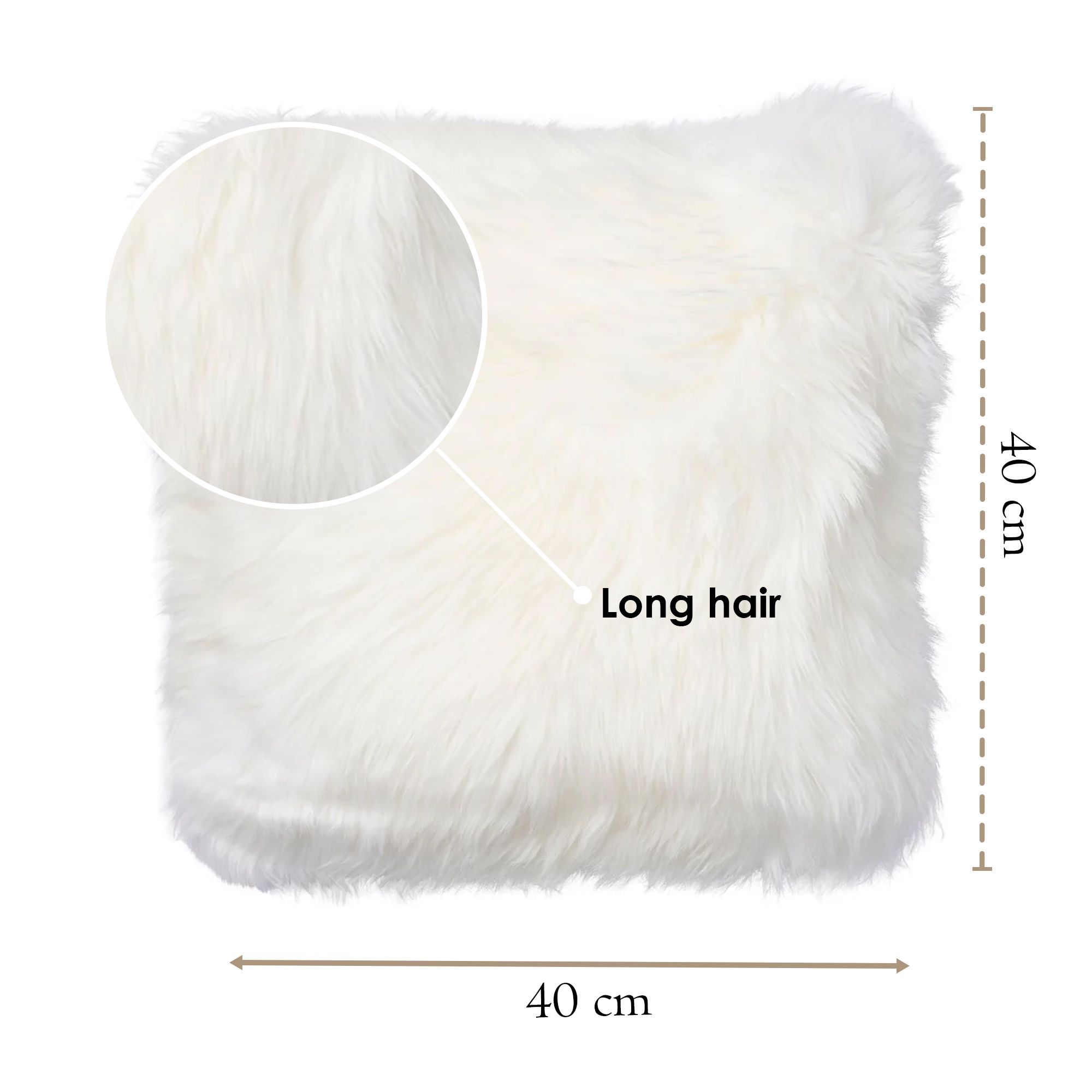 Infinity Leather Ivory Luxury Genuine Sheepskin 40x40cm Real Wool ...