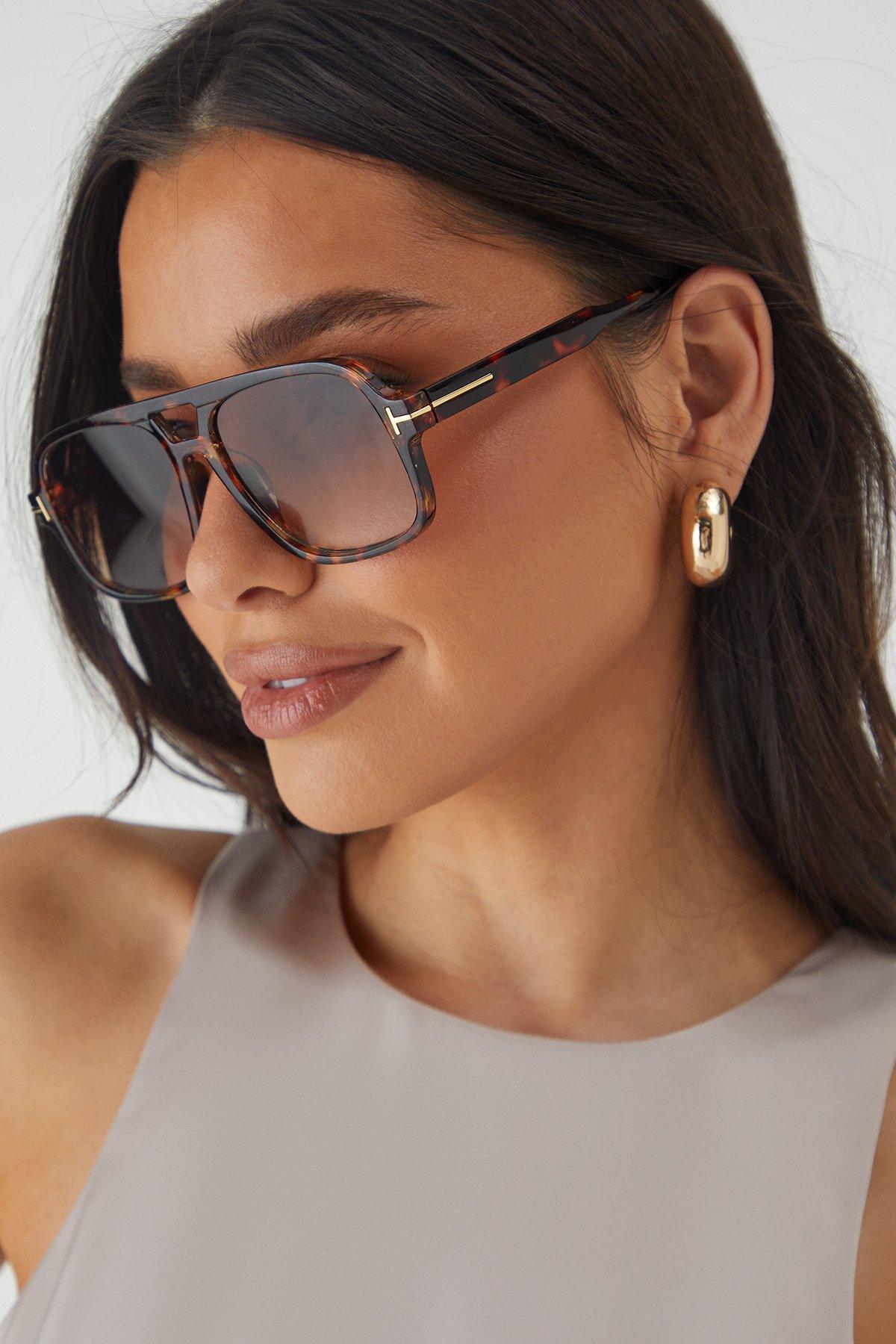 MissPap Brown Tortoise Shell Aviator Sunglasses | PrettyLittleThing