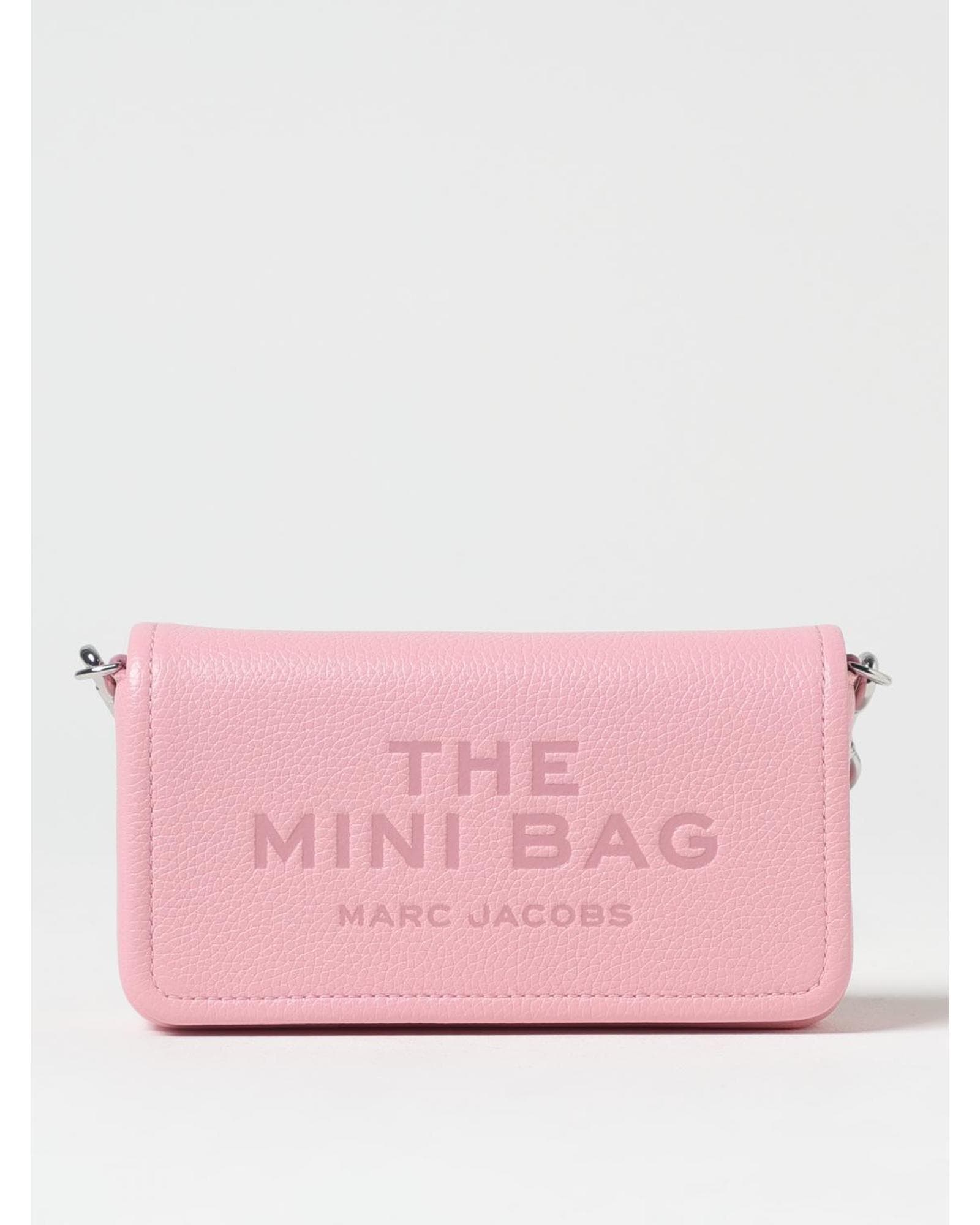 Marc Jacobs Pink Mini The Bag Embossed Logo Wo - Pink Clutch Bags | PLT