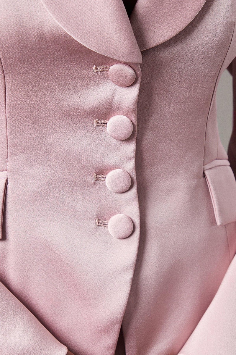 Coast Blush Waisted Jacket With Satin Lapel | PLT