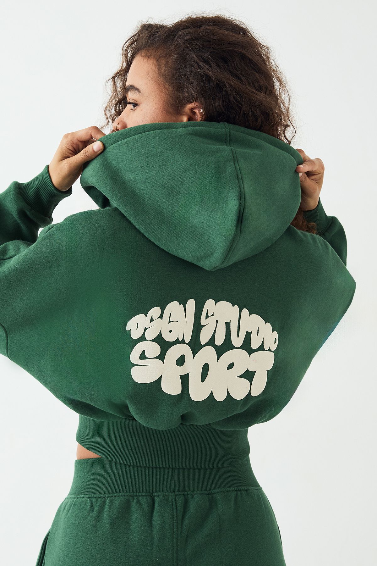 DSGN Studio Forest DSGN Studio Sport Bubble Print Boxy Crop Zip Through ...