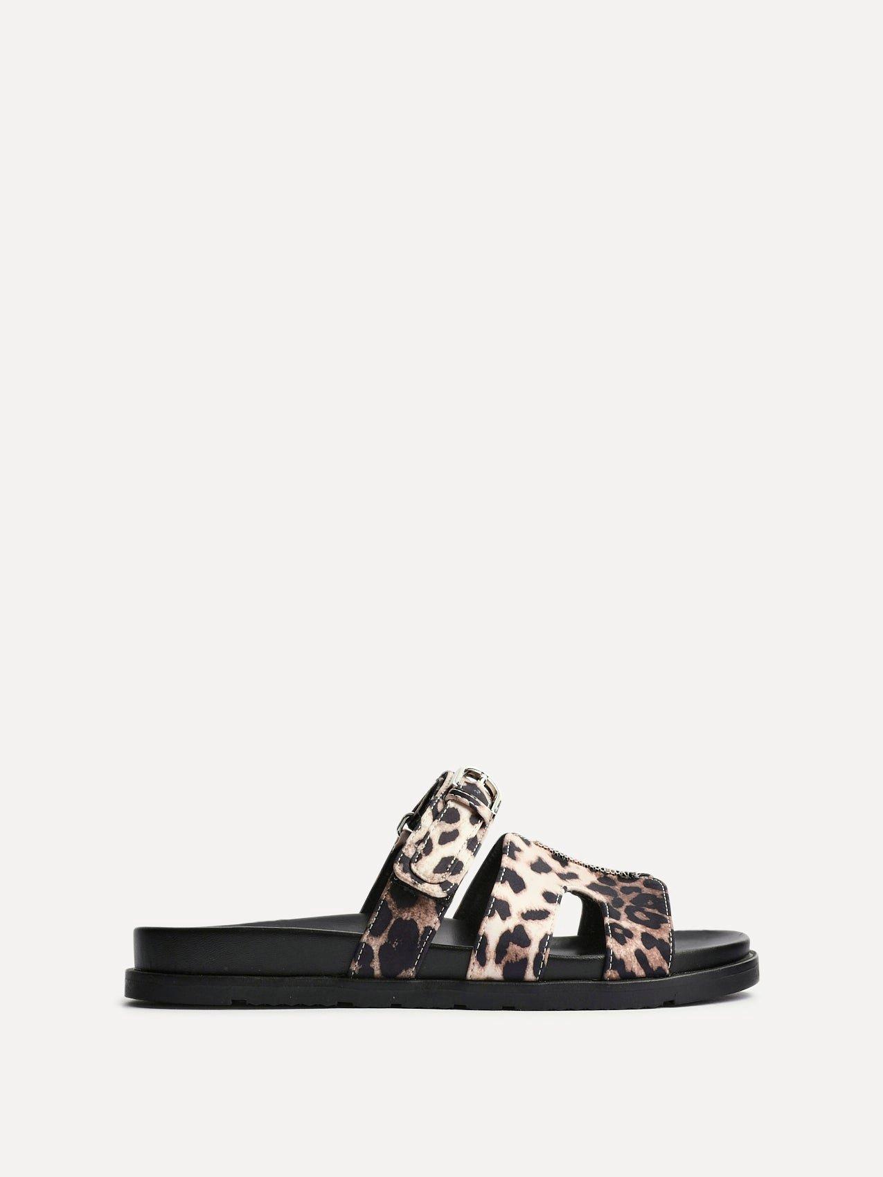 Linzi Yellow Rowan Leopard Print Footbed Linked Design Sandal | PLT