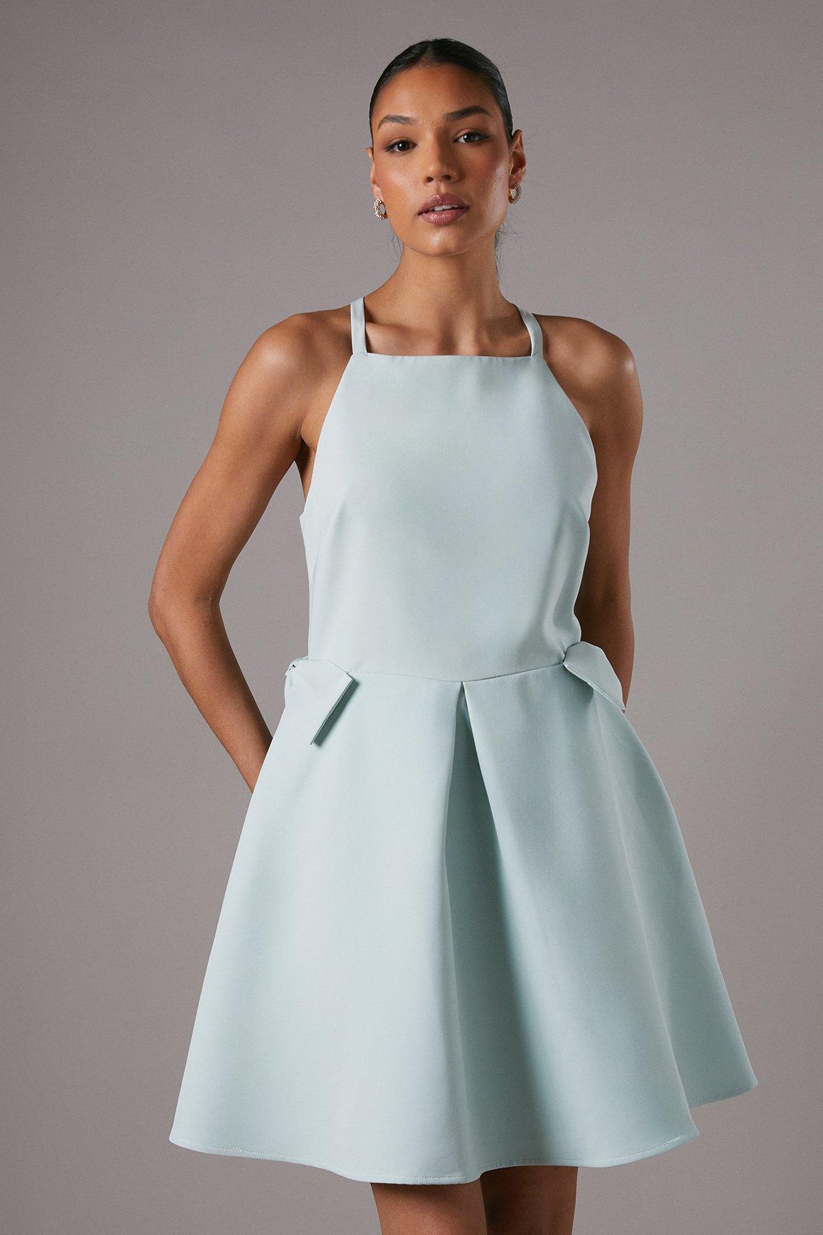 Coast Mint Halter Neck Crepe Mini Dress | PLT