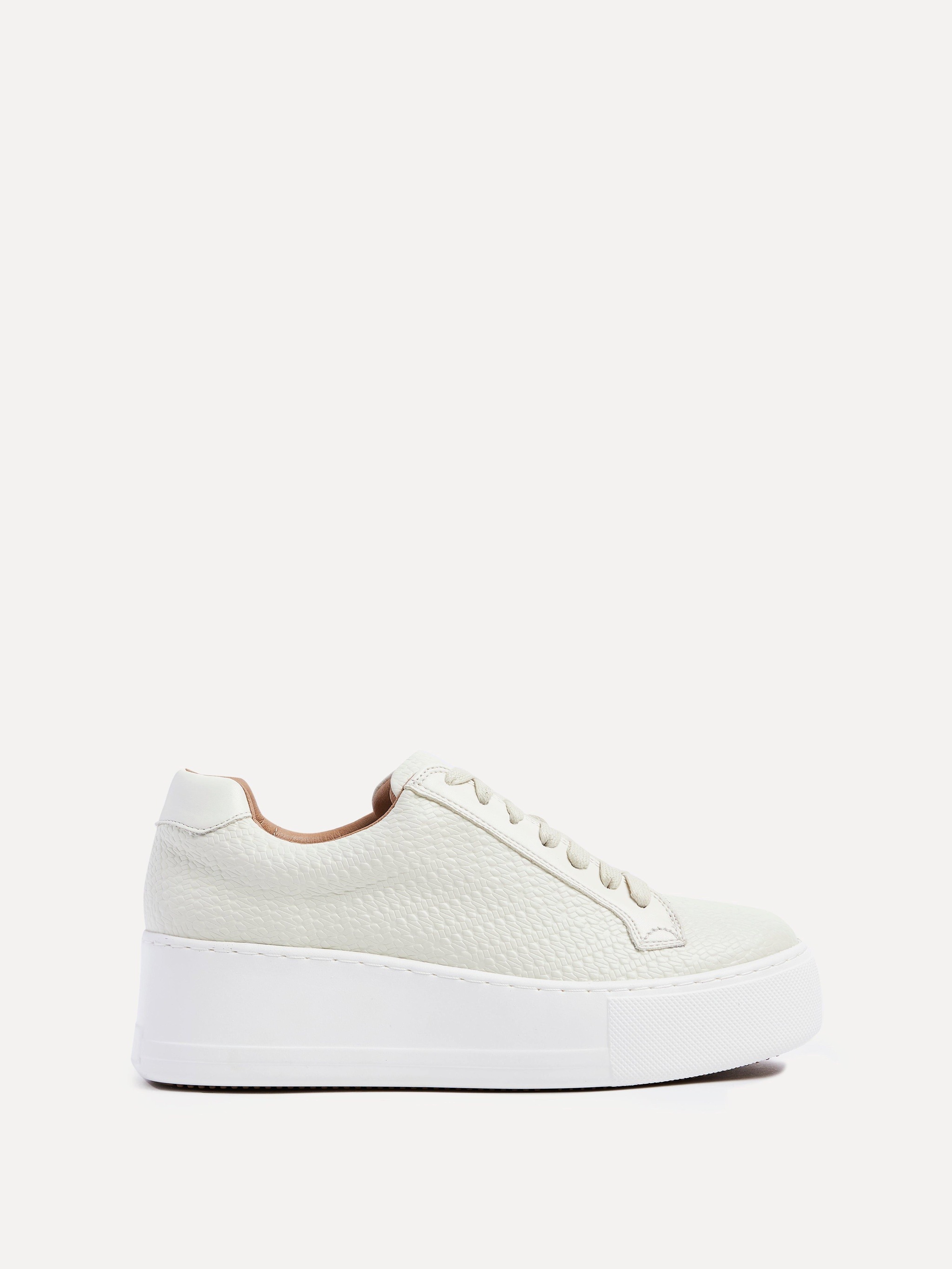 Linzi Cream Twyla Cream Faux Leather Platform Trainer | PLT
